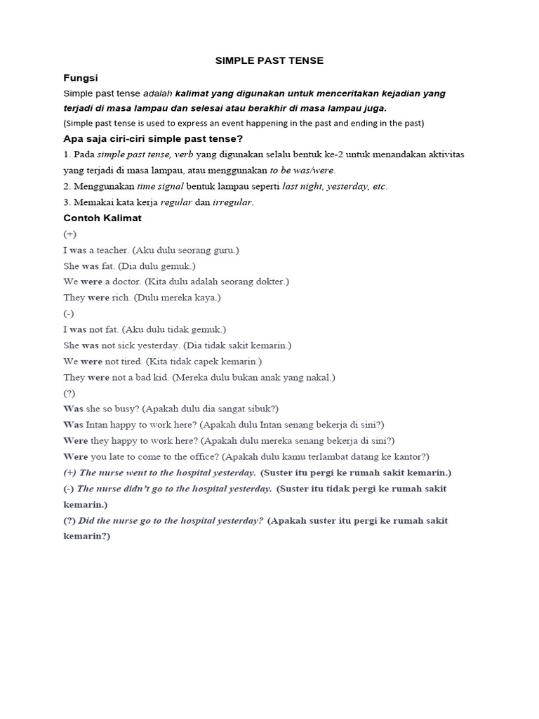 Bahan Simple Past Tense Dan Present Perfect Tense | PDF