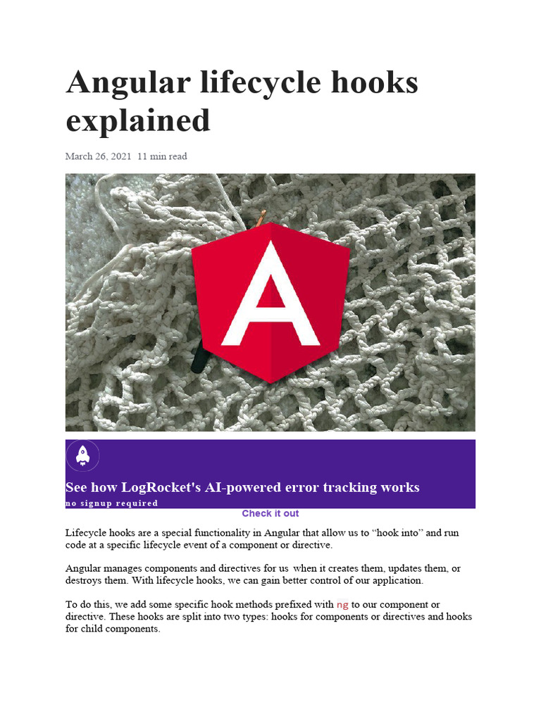 Component Lifecycle Hooks | PDF | Constructor (Object Oriented ...