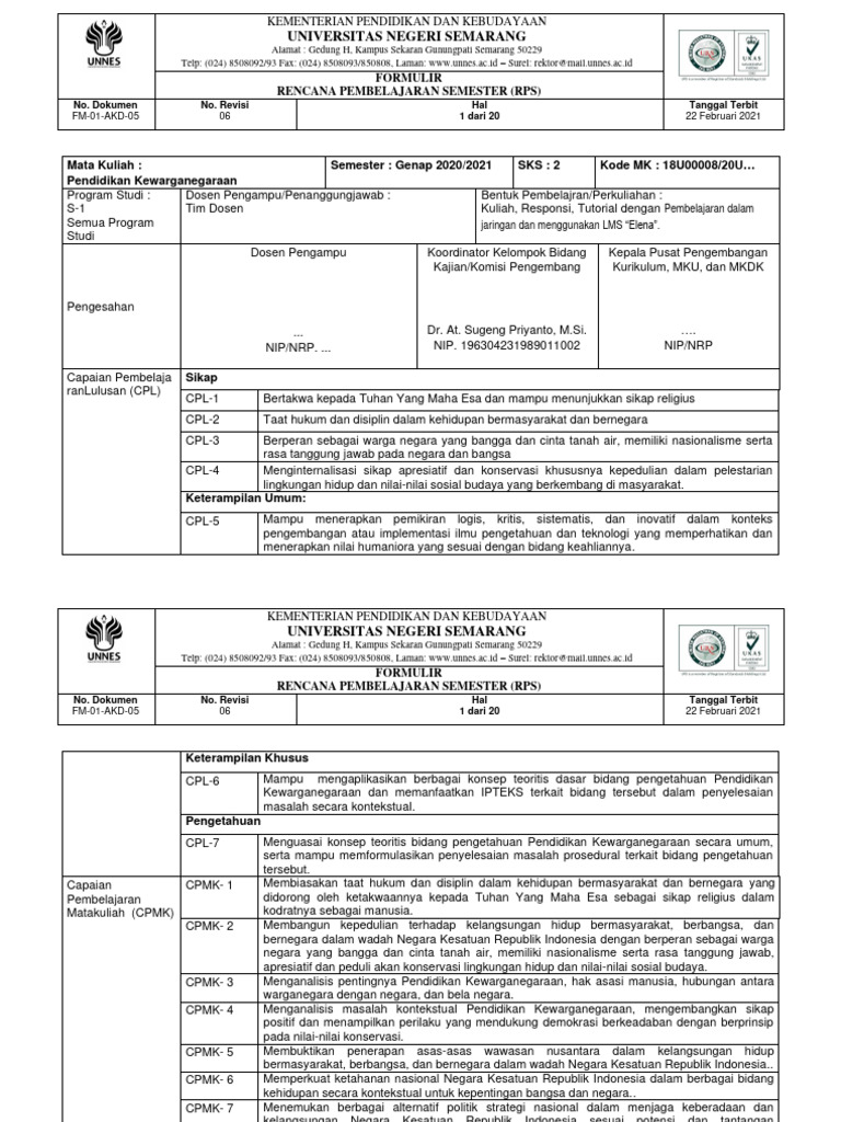 Contoh Rps | PDF | Komputer