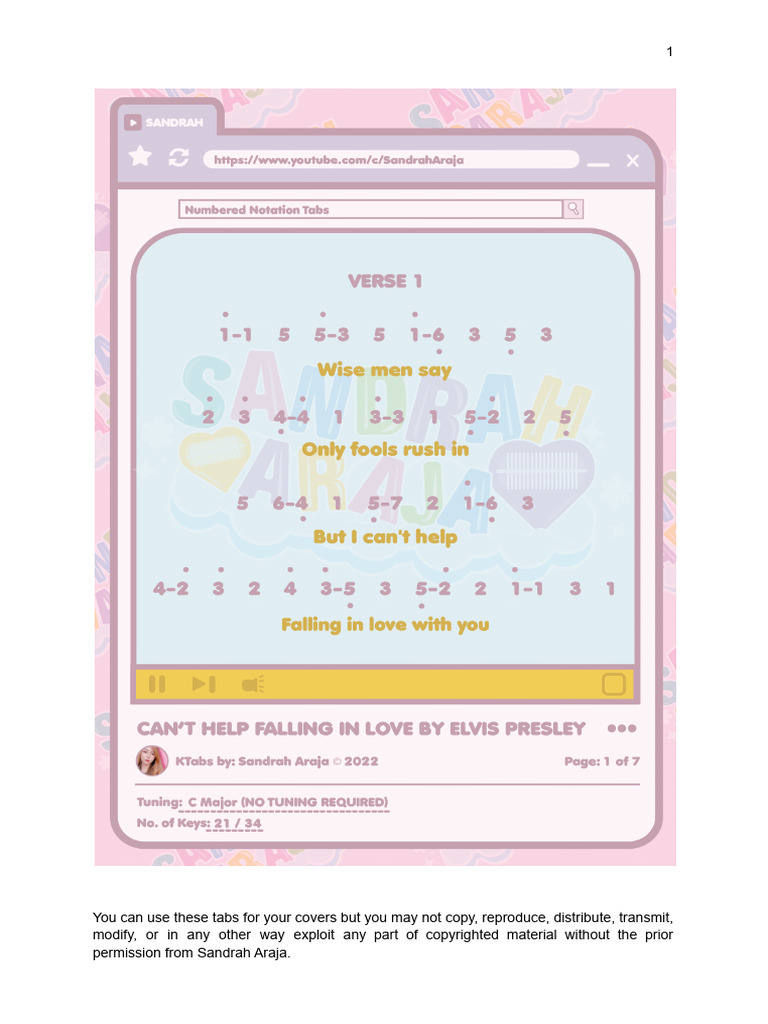 Cant Help Falling In Love Numbered Notation Hlvztx Pdf