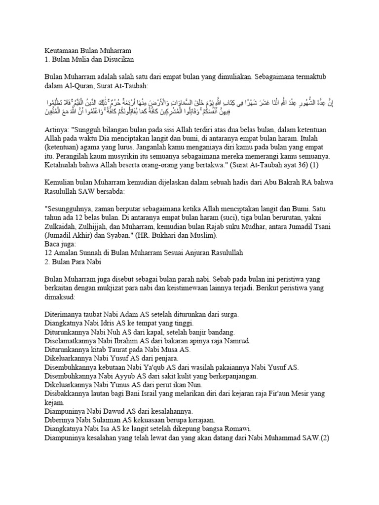 Keutamaan Bulan Muharram | PDF | Agama & Spiritualitas