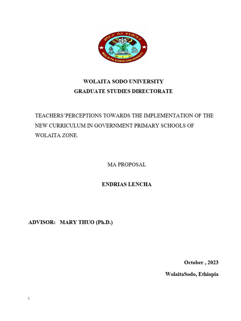 Endrias edited proposal | PDF | Curriculum | Teachers