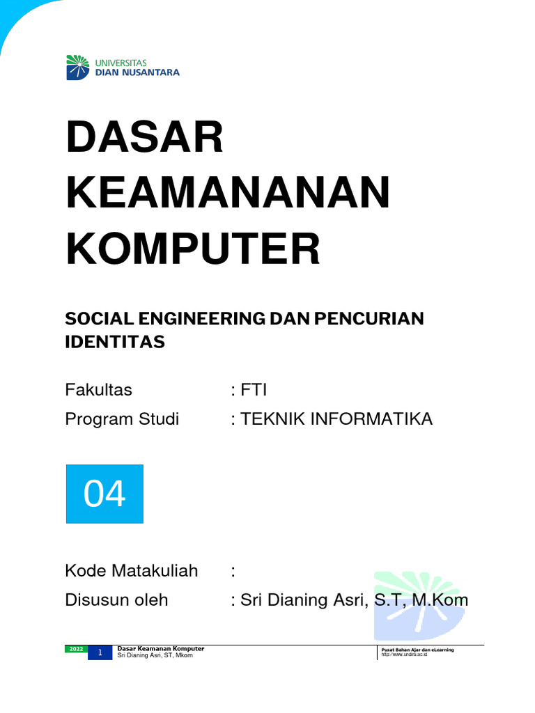 Keamanan Komputer: Social Engineering & Identitas | PDF