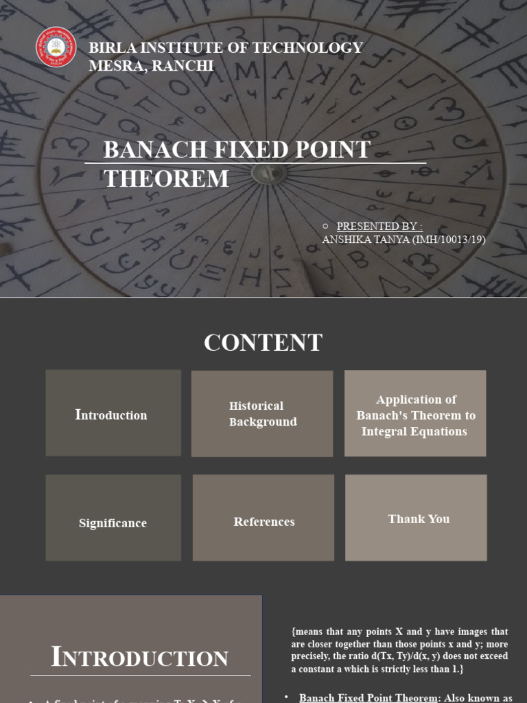 Banach Fixed Point Theorem Overview | PDF | Banach Space | Functional ...