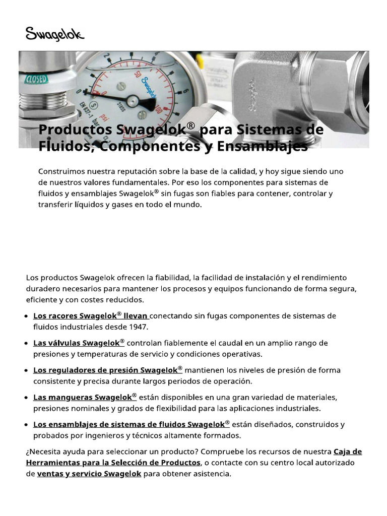Productos Swagelok | PDF