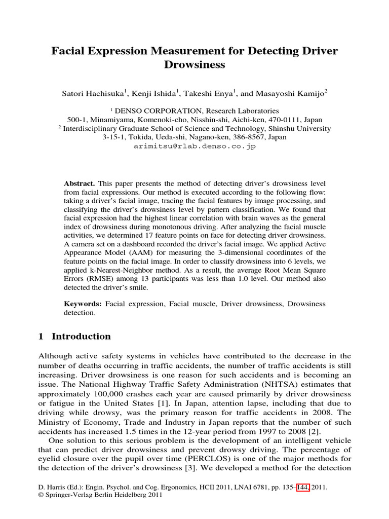 Driver Drowsiness Detection System | PDF | Brain | Traffic Collision