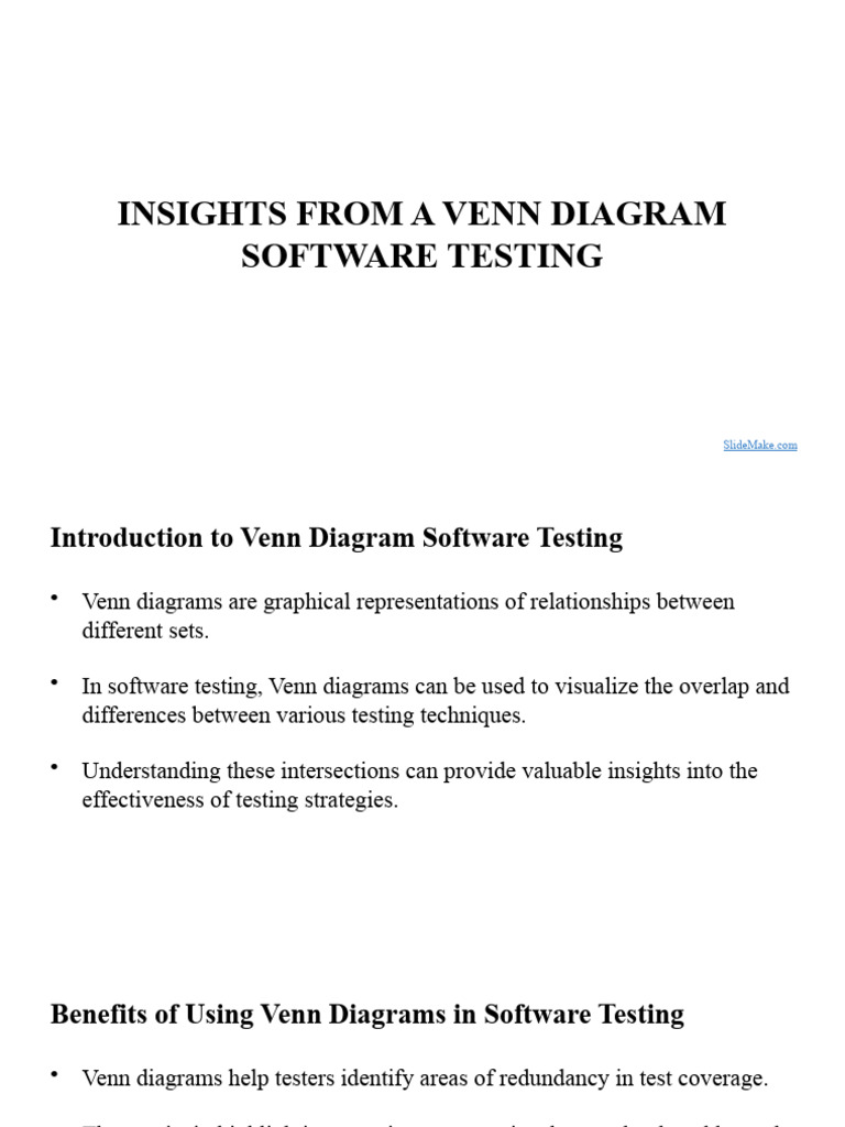 Insights From A Venn Diagram Software Testing | PDF | Software Testing ...
