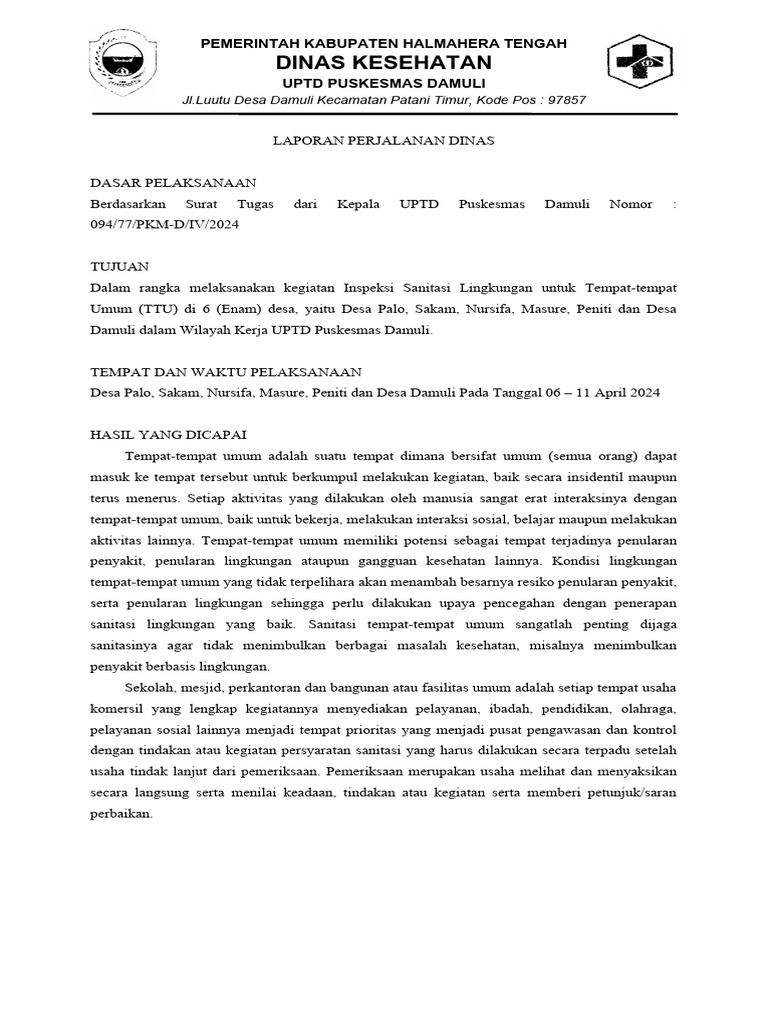 Laporan PD Ttu-Tpm Program | PDF | Kesehatan Holistik