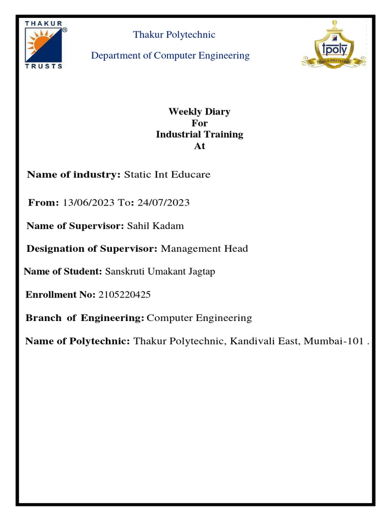 103 - Weekly Diary | PDF | Python (Programming Language) | Java Script 103 - Weekly Diary | PDF | Python (Programming Language) | Java Script