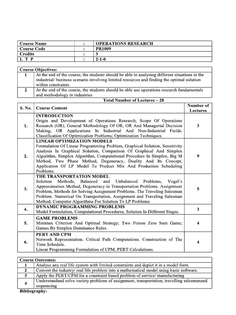 Operations Research | PDF