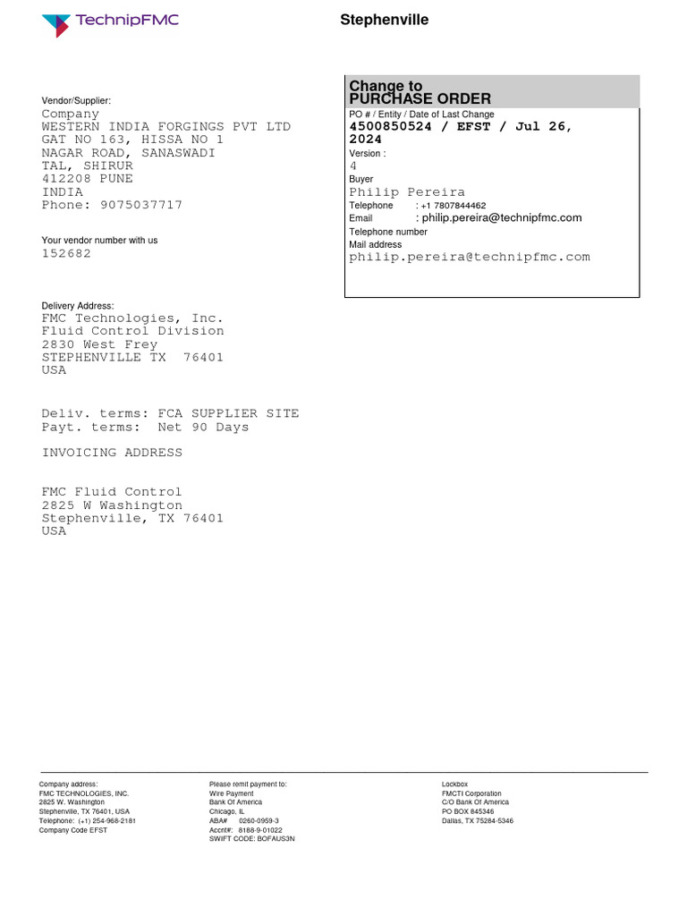 Purchase Order for Valve Components | PDF | Invoice