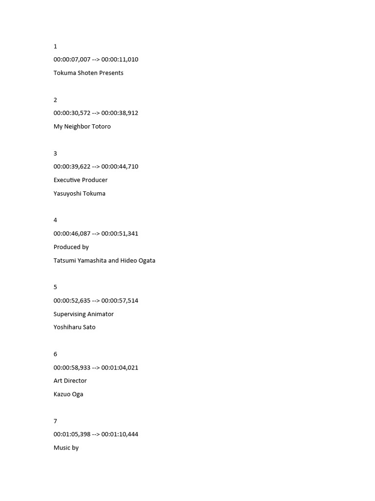 My Neighbor Totoro Transcript (English) | PDF