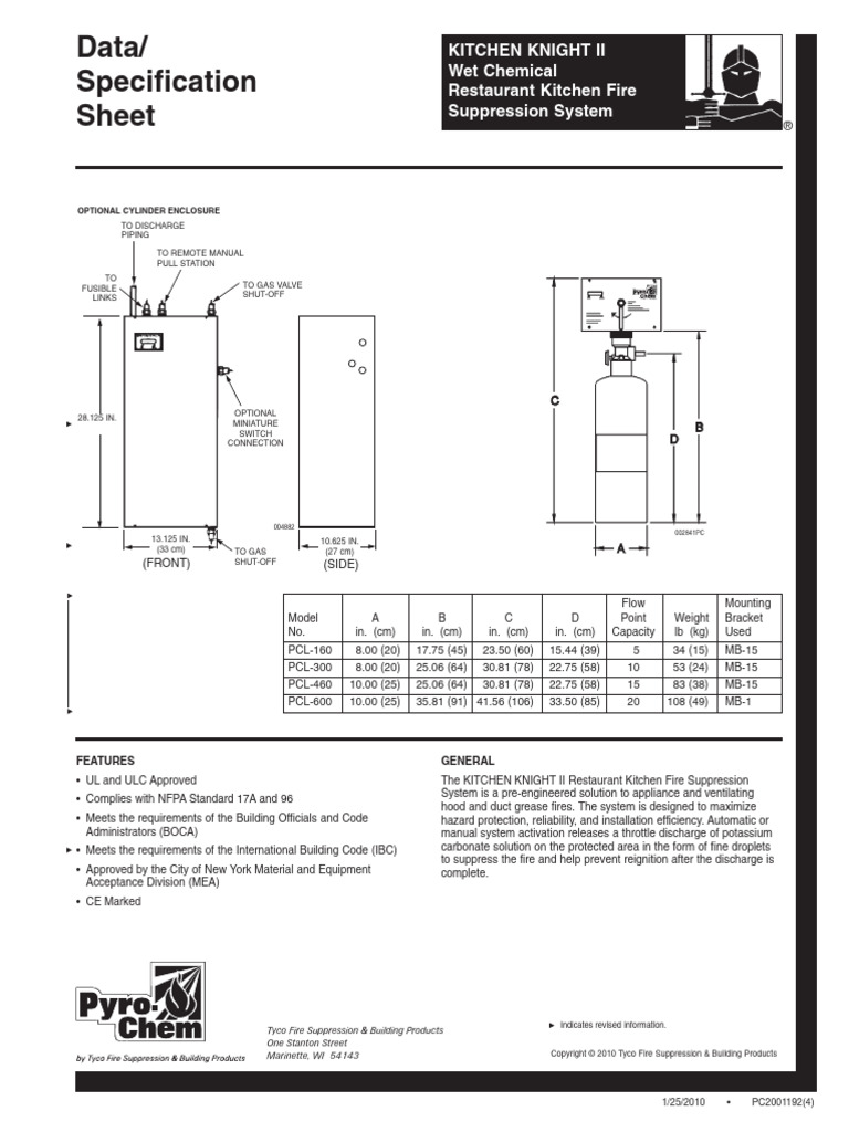 Extincion Cocina Pyro-Chem-Kitchen-Knight-Ii-1 | PDF | Pipe (Fluid ...