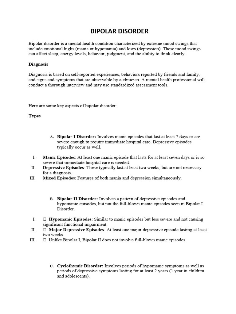 Bipolar Disorder | PDF | Mania | Bipolar Disorder