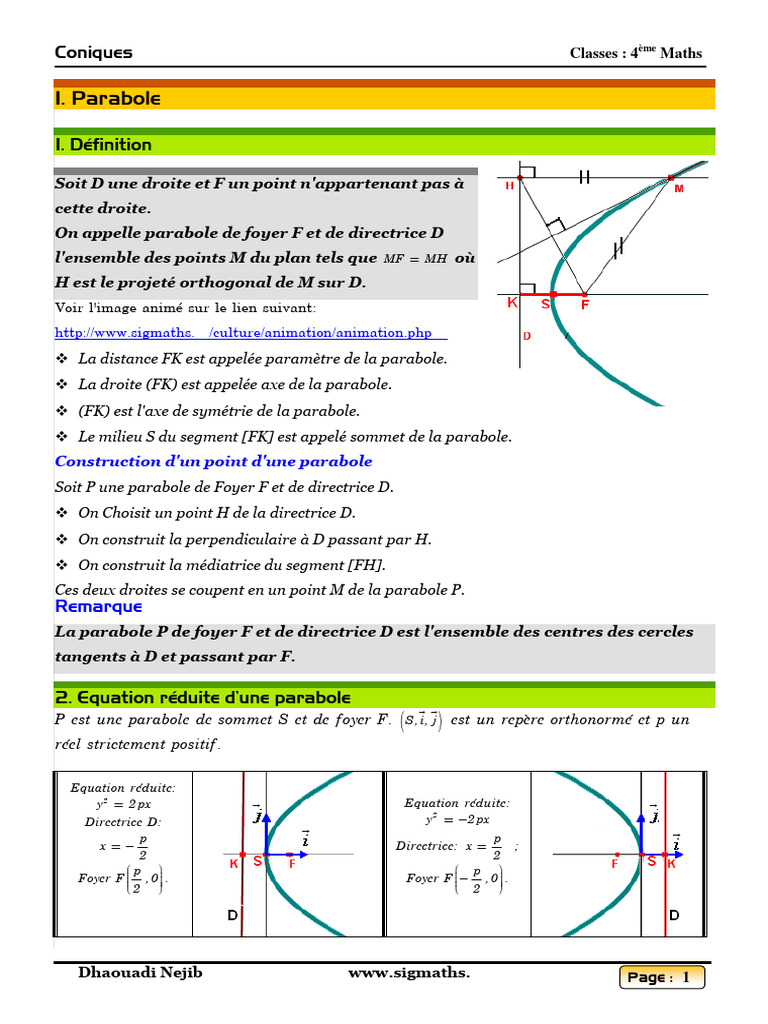 Coniques | PDF | Formes géométriques | Géométrie différentielle