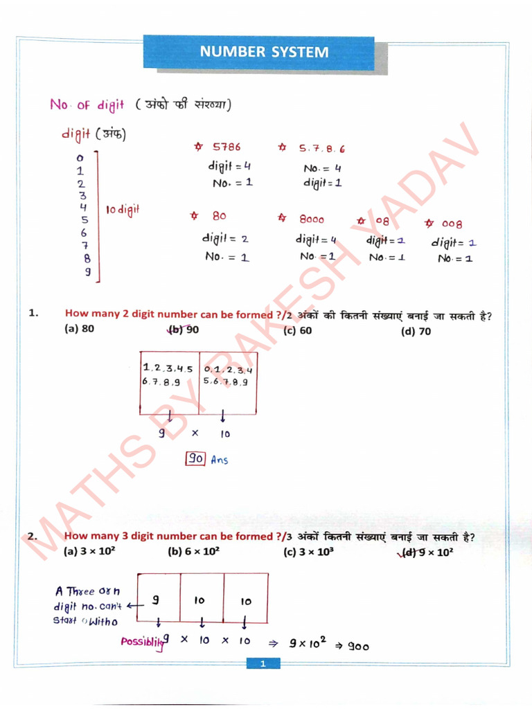 Number System Notes 27-11 | PDF