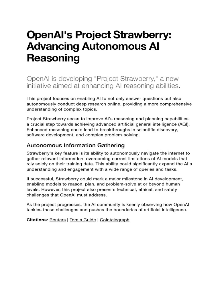 OpenAI's Project Strawberry | PDF | Business | Computers
