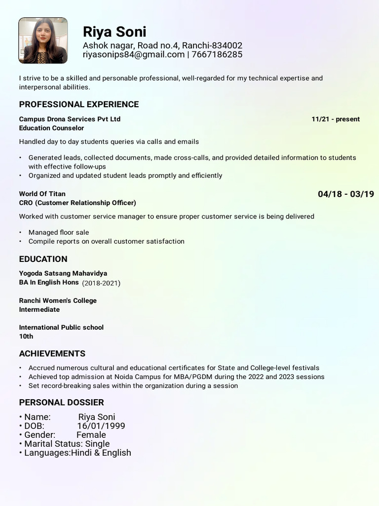 Riya Soni - Resume (0) (2) - 4 | PDF