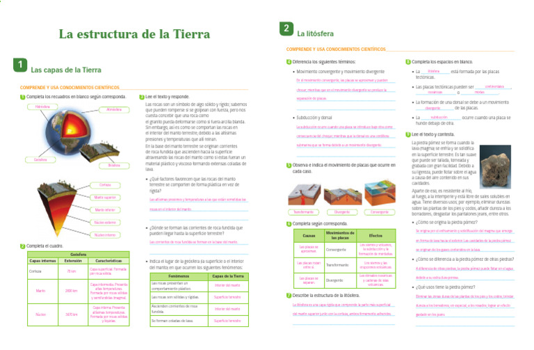 A-1º Sol-Pract-Act1 Cyt. Unid 5 | PDF | Placas tectónicas | Roca (geología)