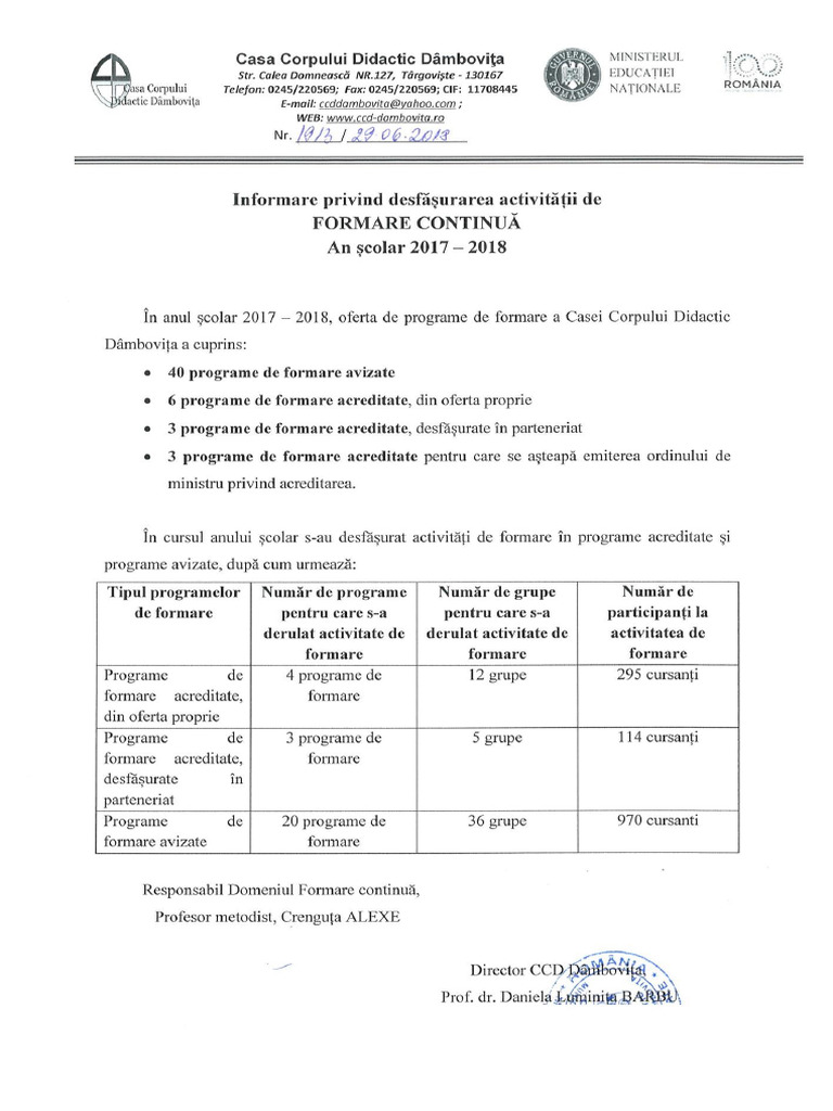 Formare Continua 2018-2019 | PDF