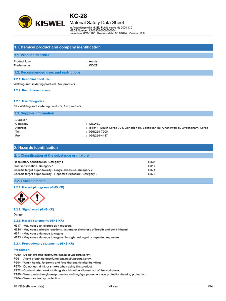 KC 282 | PDF | Toxicity | Occupational Safety And Health