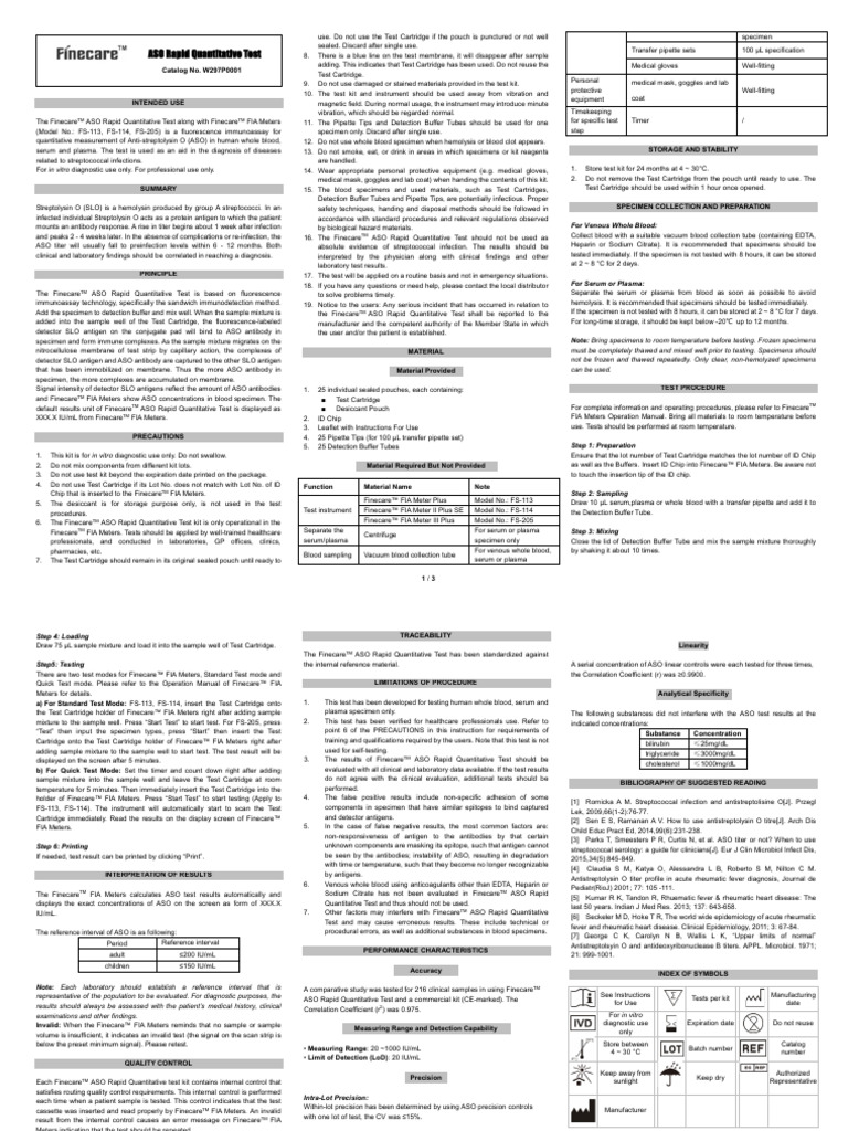ASO Finecare | PDF | Blood Plasma | Infection