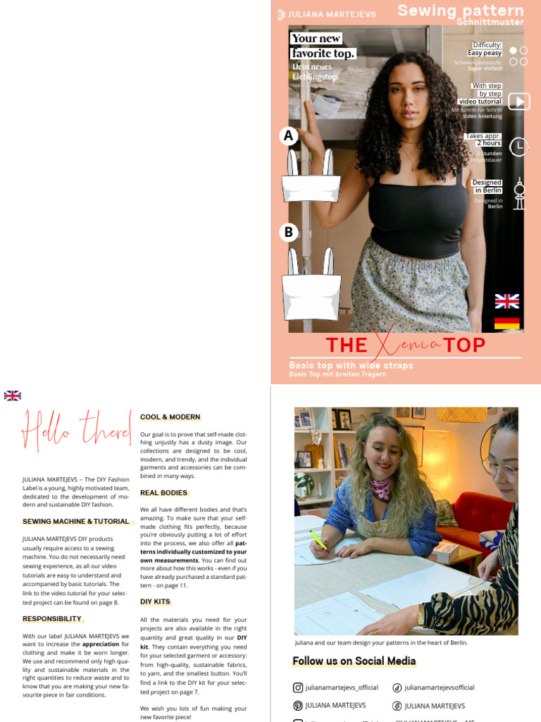 E Book The Xenia Top With Pattern Compressed | PDF | Seam (Sewing) | Sewing