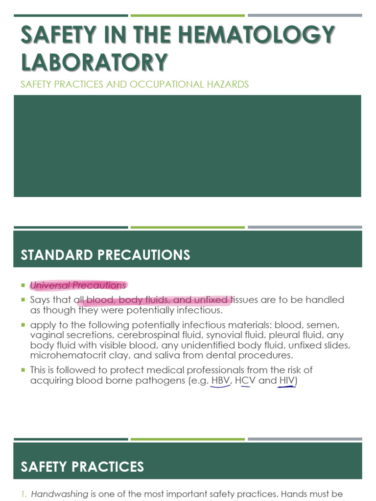 Hematology Laboratory Safety Guidelines | PDF | Blood Plasma | Coagulation