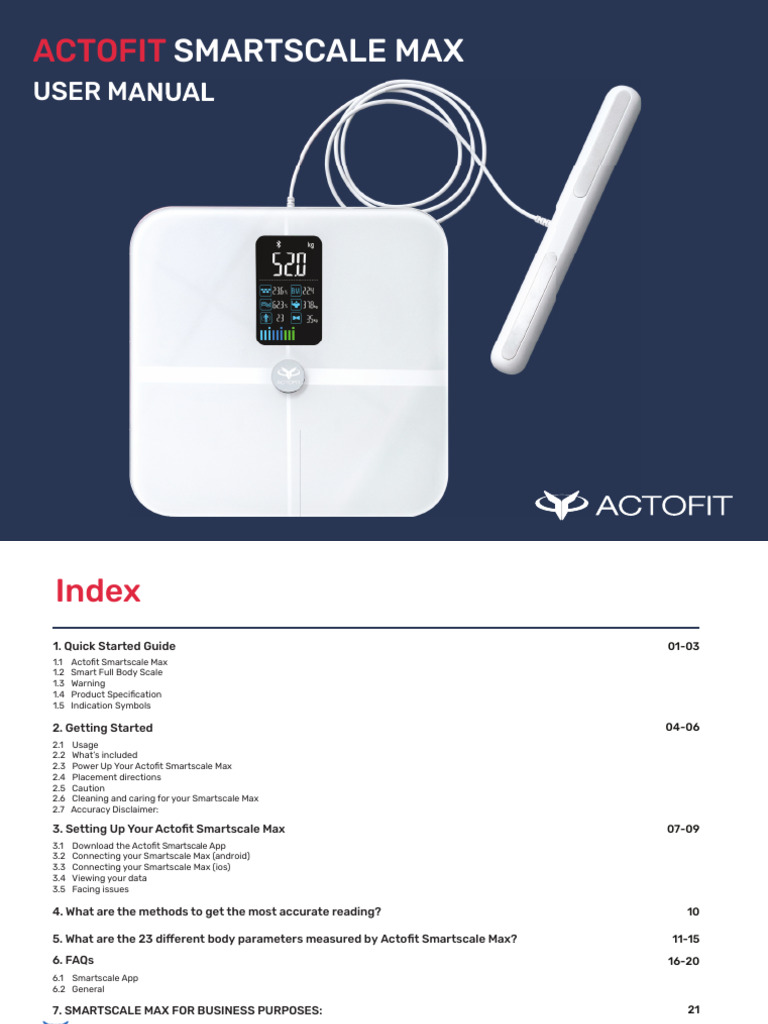 Smartscale Max User Manual | PDF | Adipose Tissue | Human Body