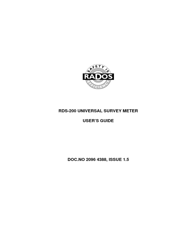 RDS200 Survey Meter Manual | PDF | Computing | Computer Engineering