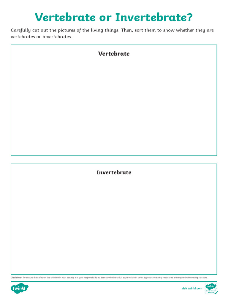 Vertebrate vs Invertebrate Sorting Activity | PDF