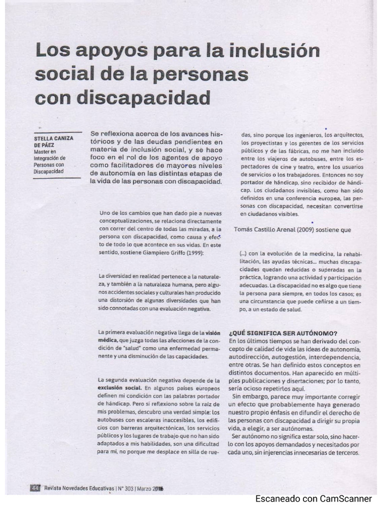 Apoyos para La Inclusión | PDF