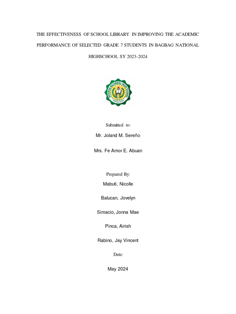 ST Joseph Group 2 Research | PDF | Survey Methodology | Reading ...