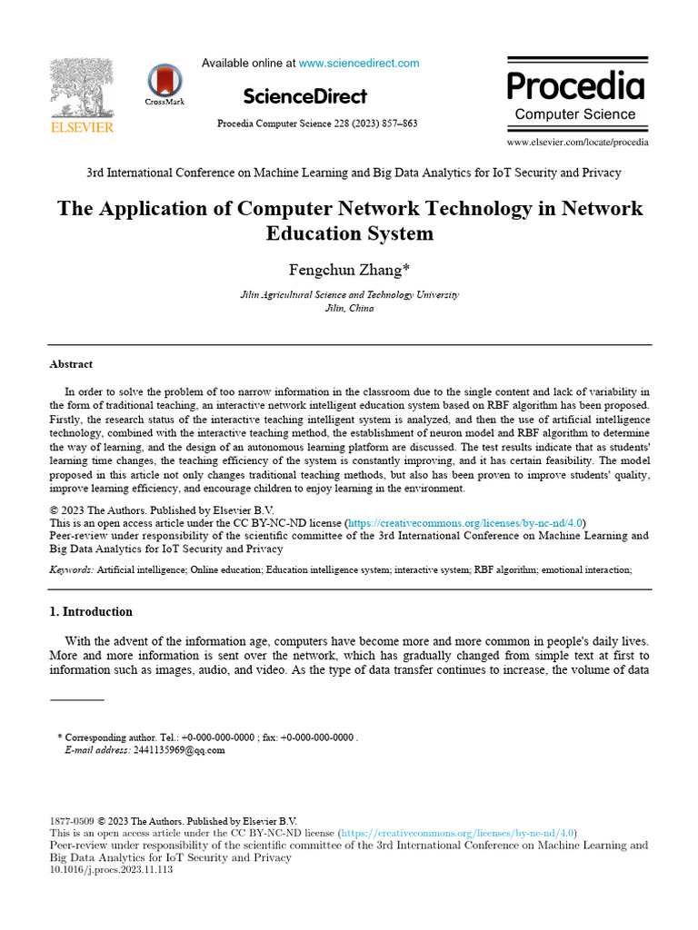 Application of CN in Network Education | PDF | Educational Technology ...