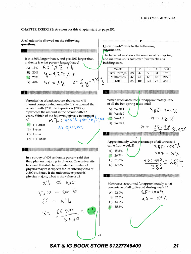 Math Percentages HOMEWORK | PDF