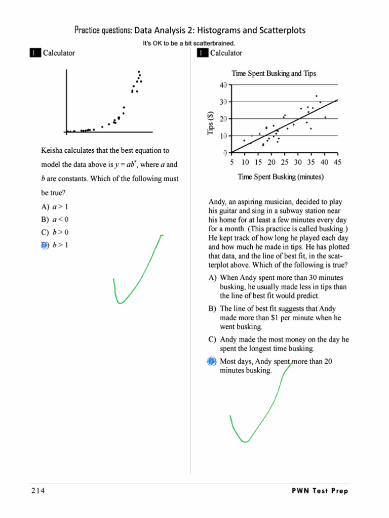 Math Scatterplots HOMEWORK | PDF