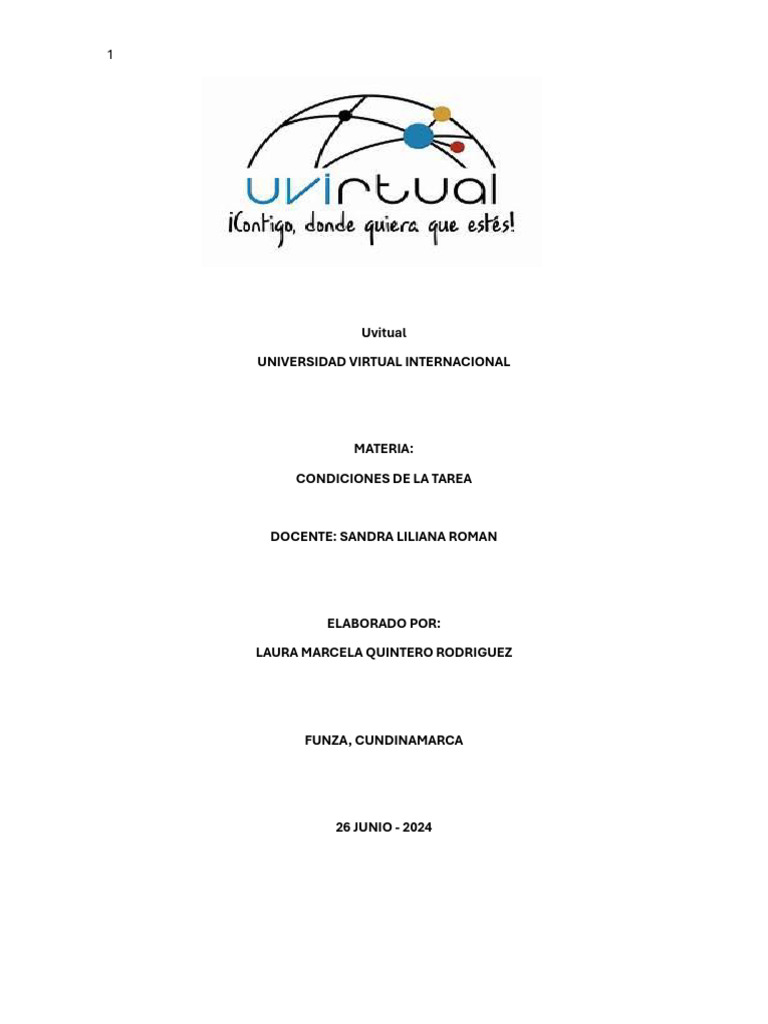 Condiciones de La Tarea PDF | PDF | Salud mental | Mente