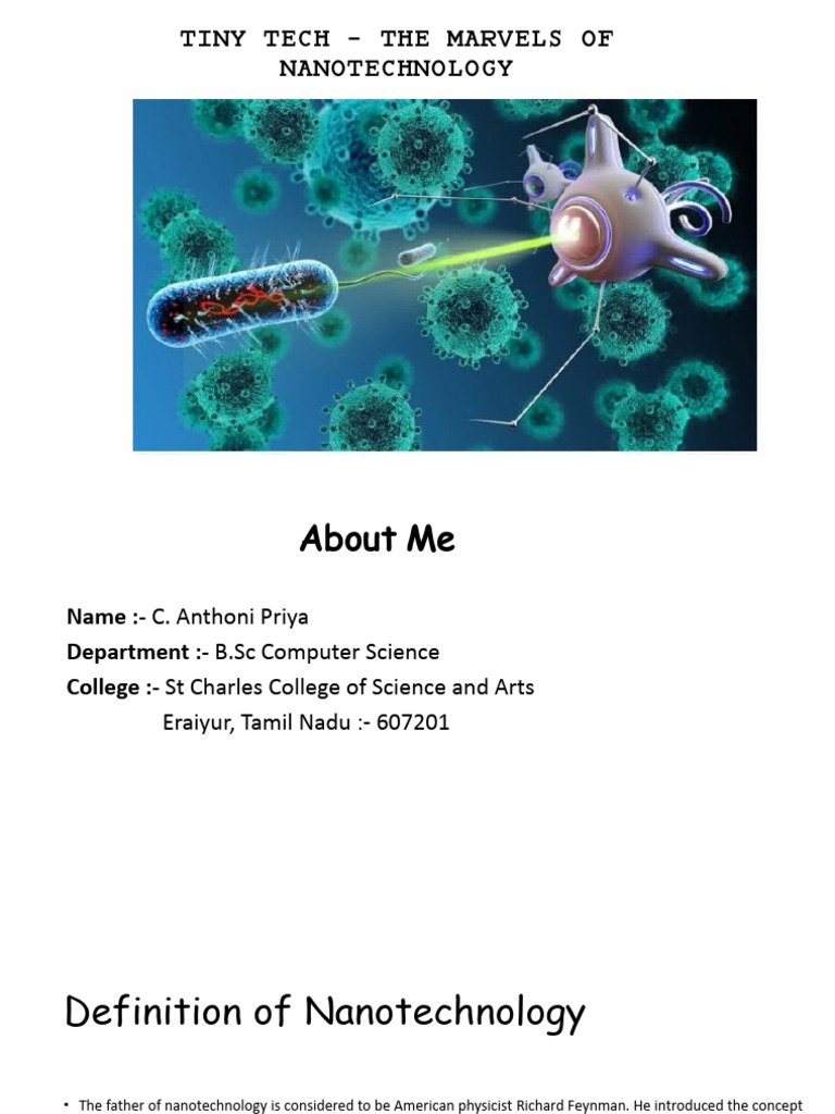 Tiny Tech - The Marvels of Nanotechnology | PDF | Nanotechnology | Nanomaterials