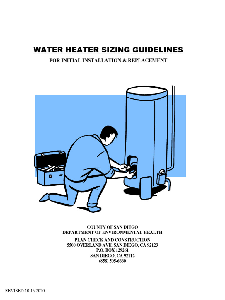 Water Heater Sizing Guidelines for Food Facilities | PDF | Water ...