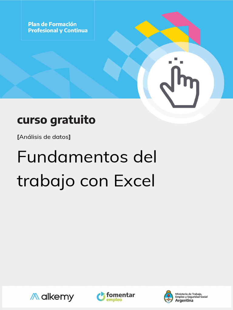 Manual 1.1 - Fundamentos Del Trabajo de Datos Con Excel | PDF | Microsoft Excel | Hoja de cálculo