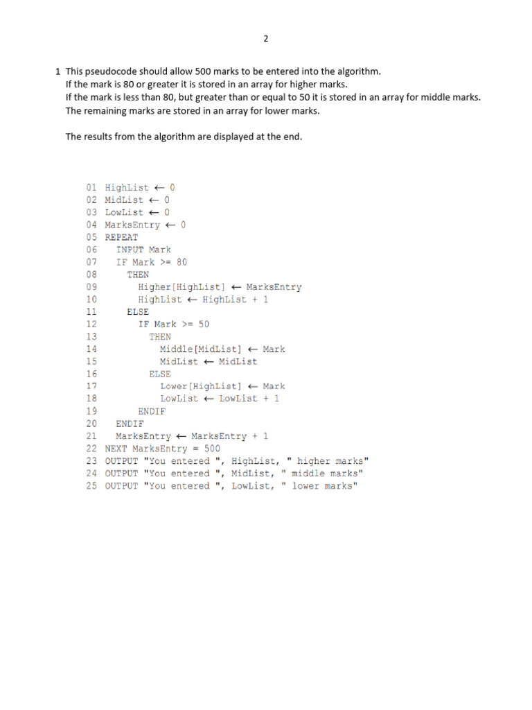 Year 11 CS Paper2 2 Mock | PDF | String (Computer Science) | Algorithms