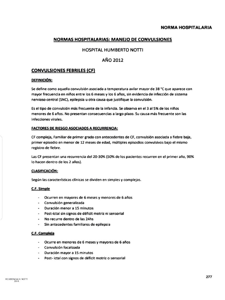 Normas de Atención Hospital Humberto Notti | PDF | Epilepsia | Medicina ...