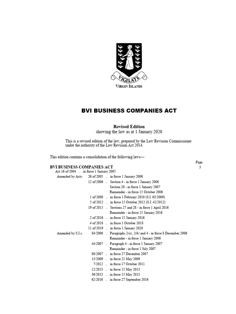 Bvi Business Companies Act | PDF | Liquidation | Companies
