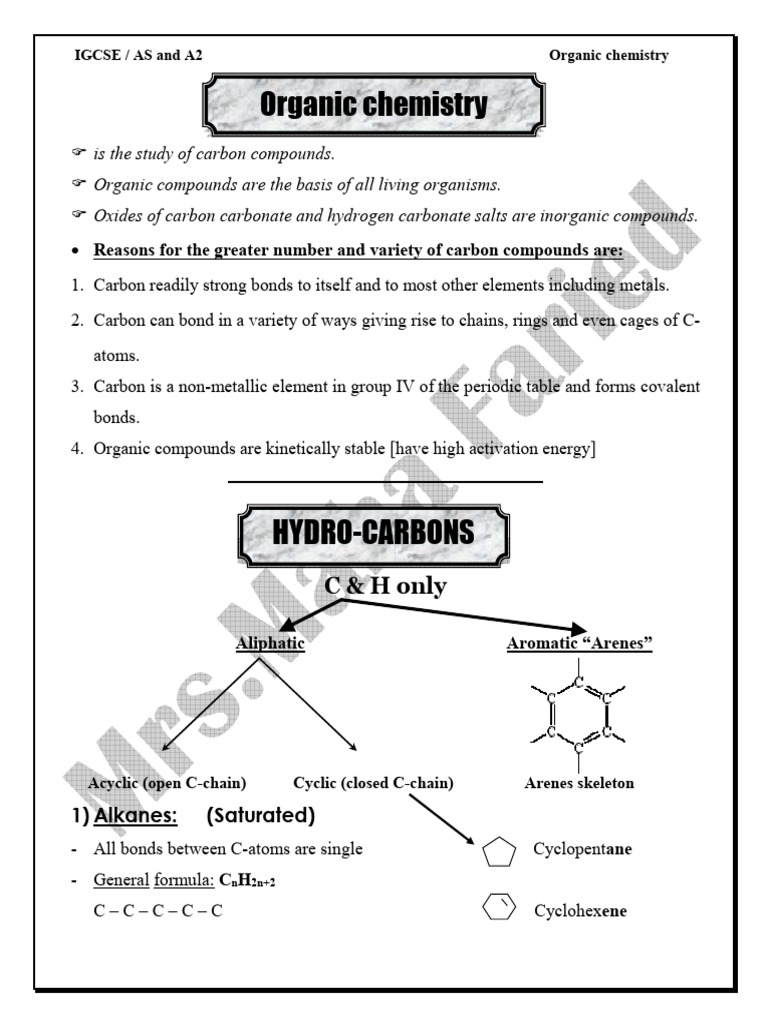 Organic 1 Hydrocarbons | PDF | Chirality (Chemistry) | Isomer