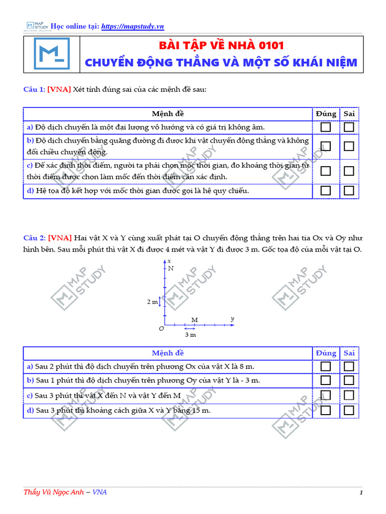 Tai Lieu - Bai 0101 Bai Tap Ve Nha 1720781117959 | PDF