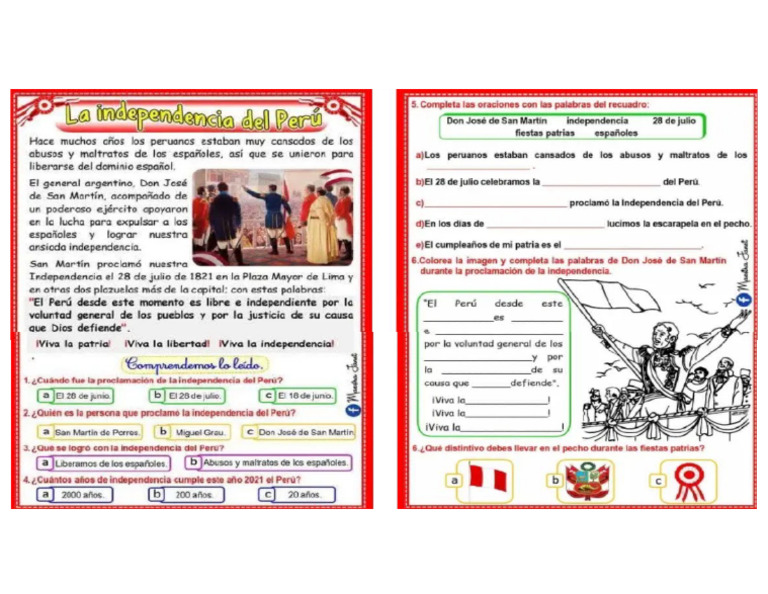 Recurso Leemos Sobre La Independencia Del Peru | PDF