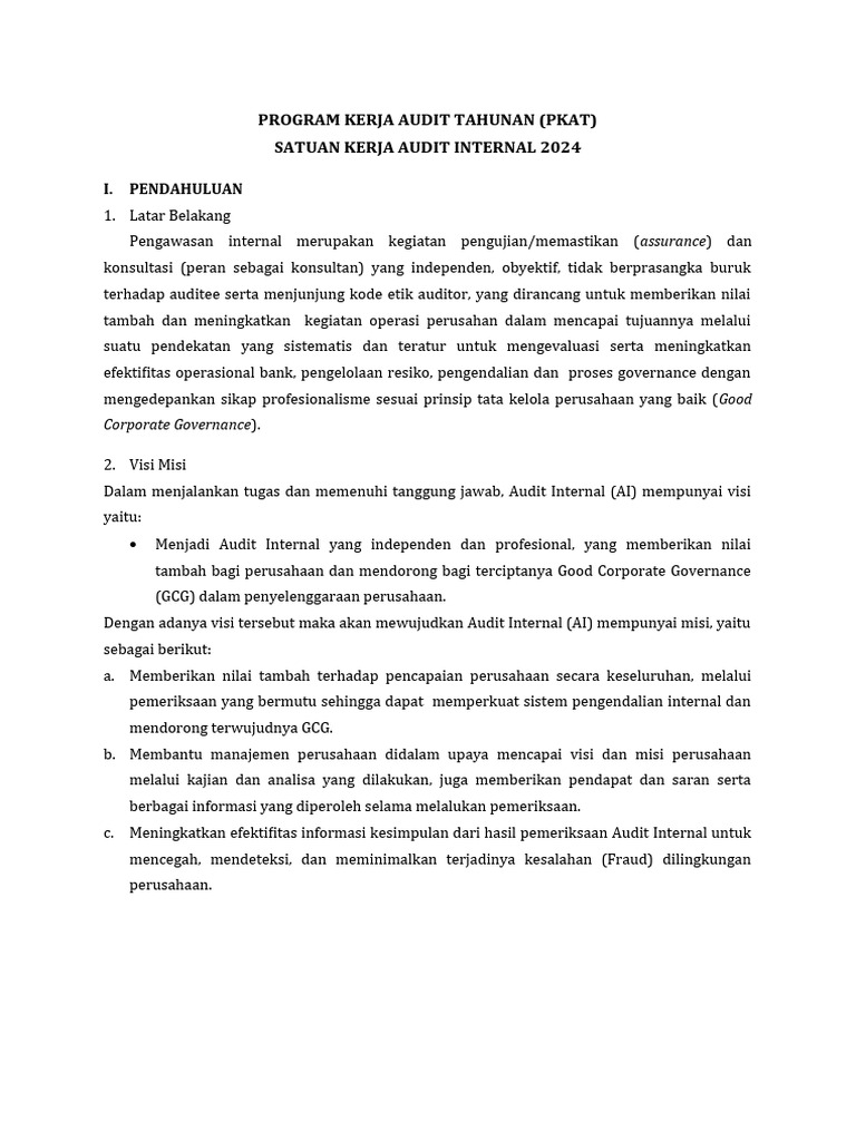 PROGRAM KERJA AUDIT | PDF