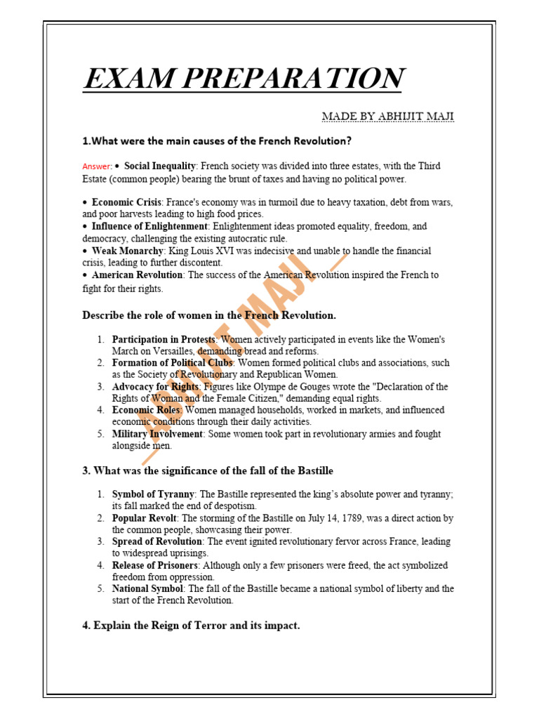 Important Question and Answers For Exam Preparation | PDF | Democracy ...