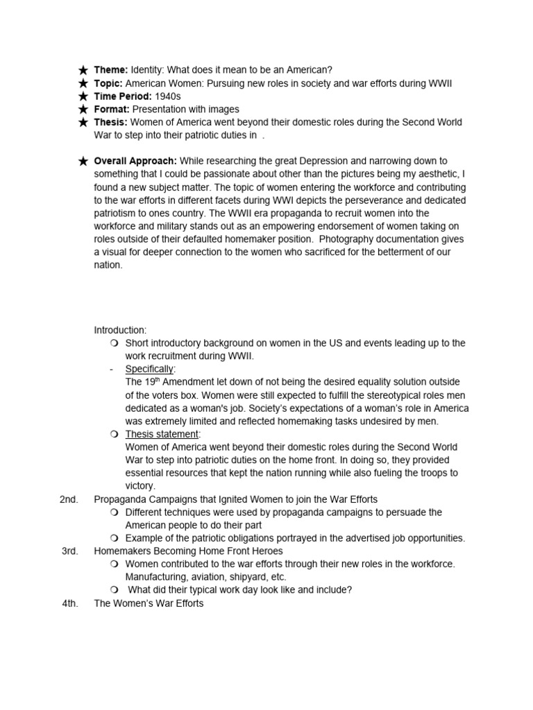 History Project Women in WWII ODF | PDF | Social Science