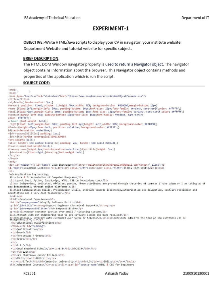 Final Aakarsh WEBT | PDF | Java Script | Xml